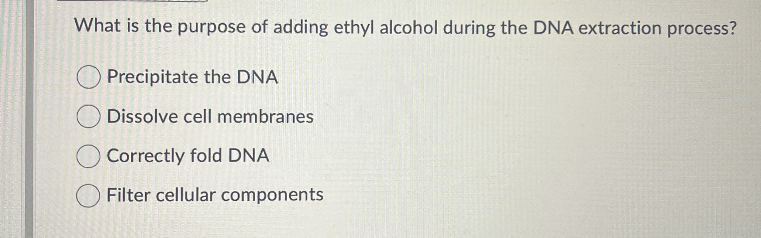 Solved What is the purpose of adding ethyl alcohol during | Chegg.com