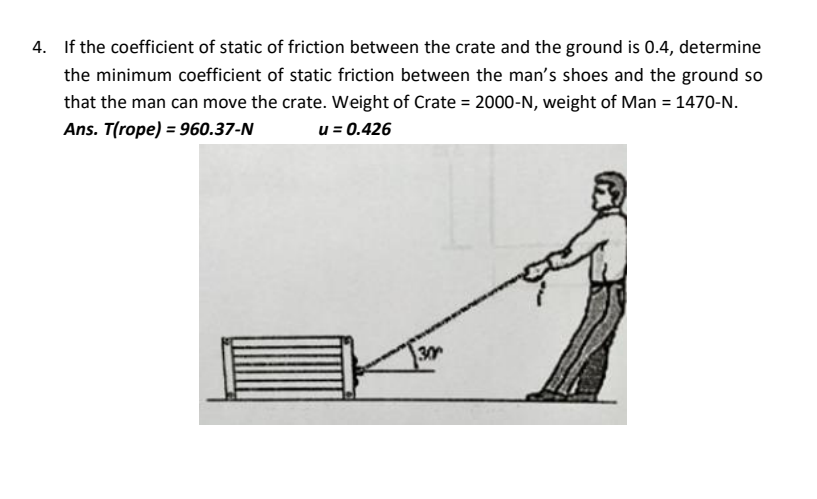 Solved If the coefficient of static of friction between the | Chegg.com