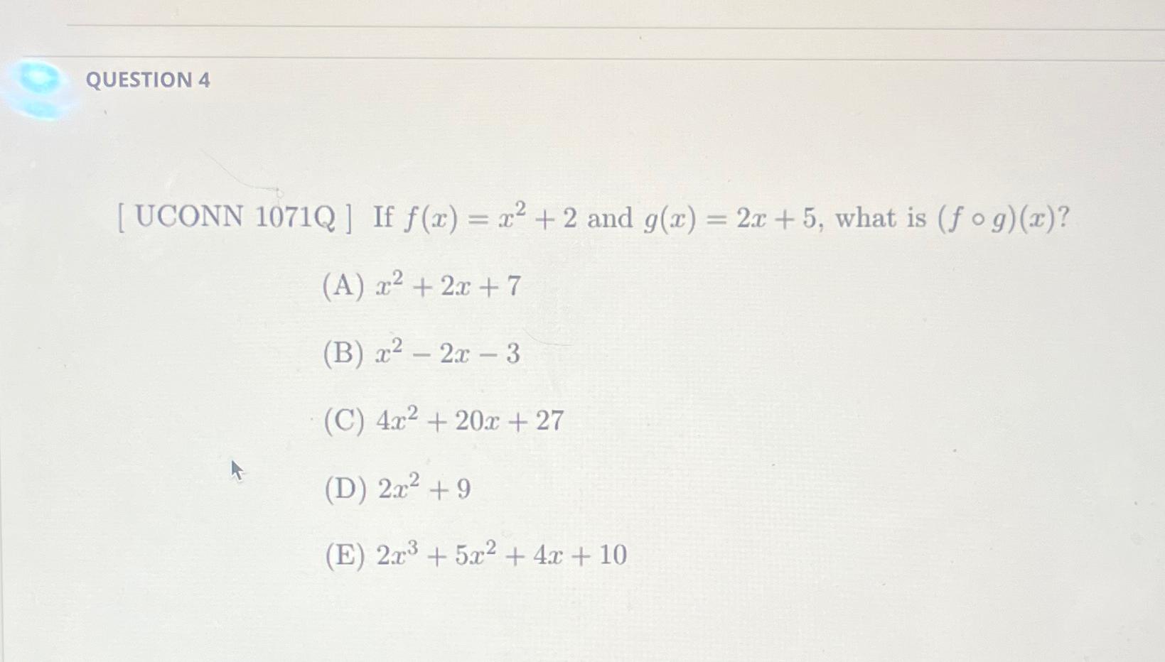 Solved Question 4[ ﻿uconn 1071q] ﻿if F X X2 2 ﻿and