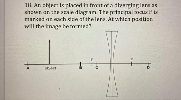 Solved 18. An object is placed in front of a diverging lens | Chegg.com