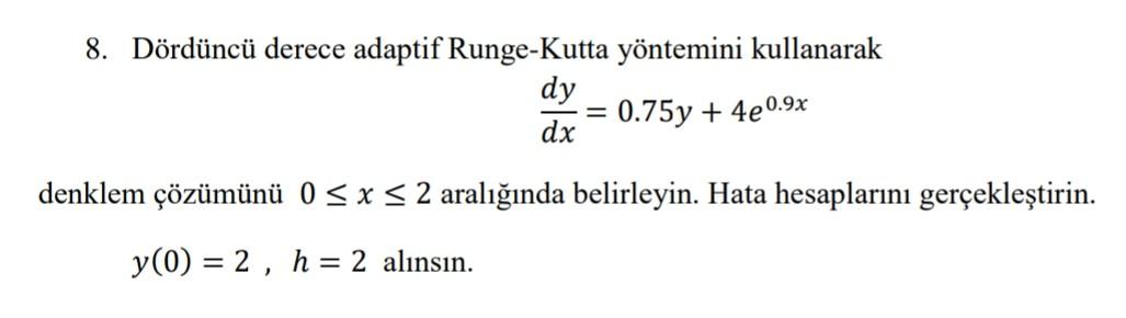 Solved Using the fourth-order adaptive Runge-Kutta method | Chegg.com