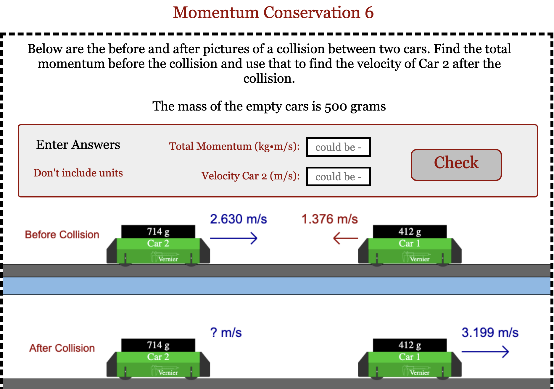 Solved Momentum Conservation 6Below are the before and after | Chegg.com