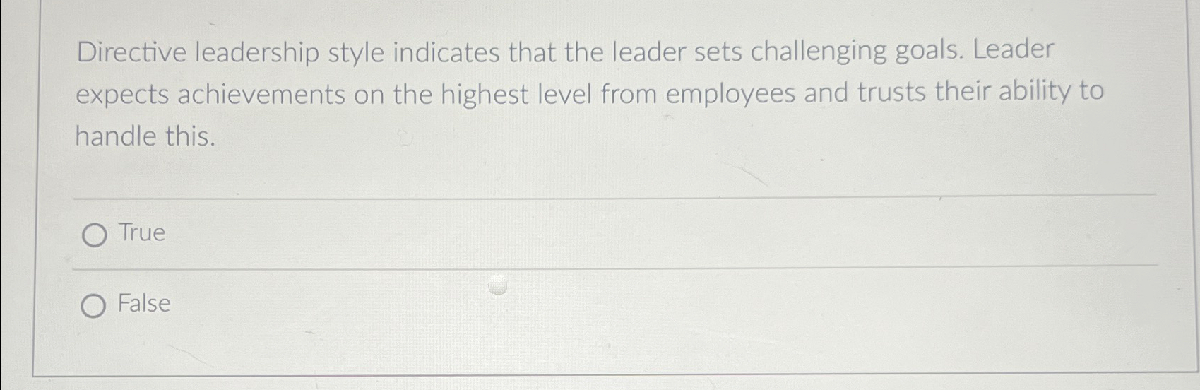 Solved Directive leadership style indicates that the leader | Chegg.com