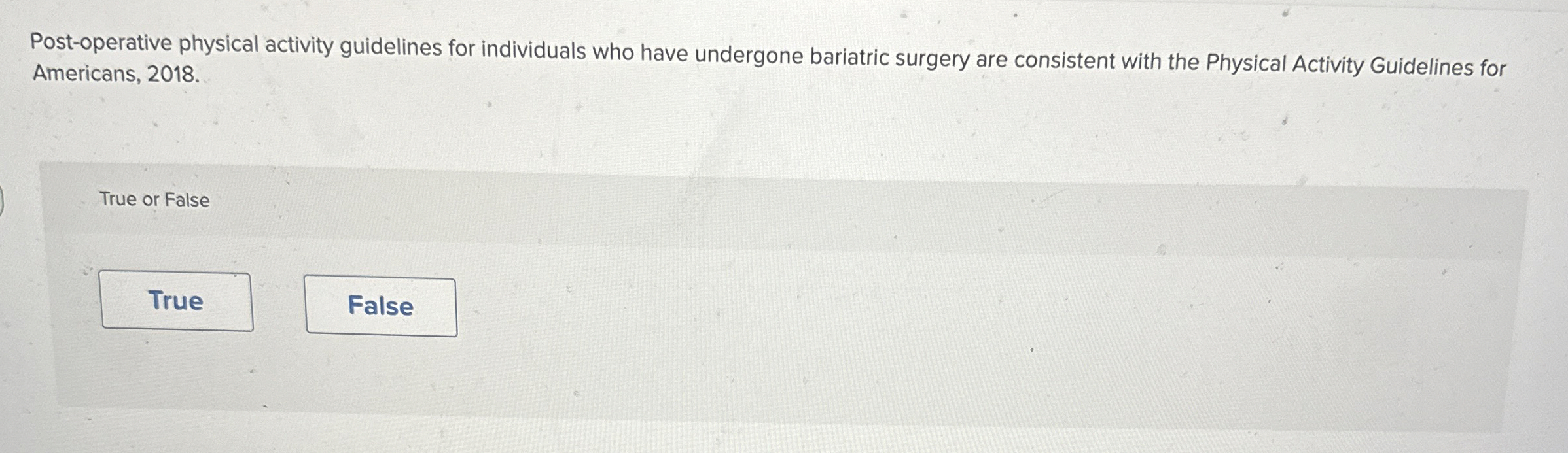 Solved Post-operative physical activity guidelines for | Chegg.com