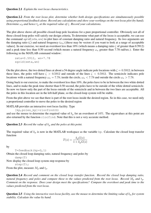 2 Proportional controller design by root-locus The | Chegg.com