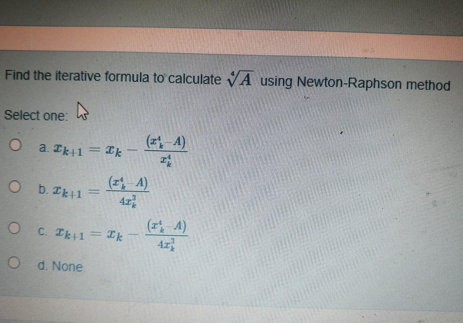 Solved Find the iterative formula to calculate VA using | Chegg.com