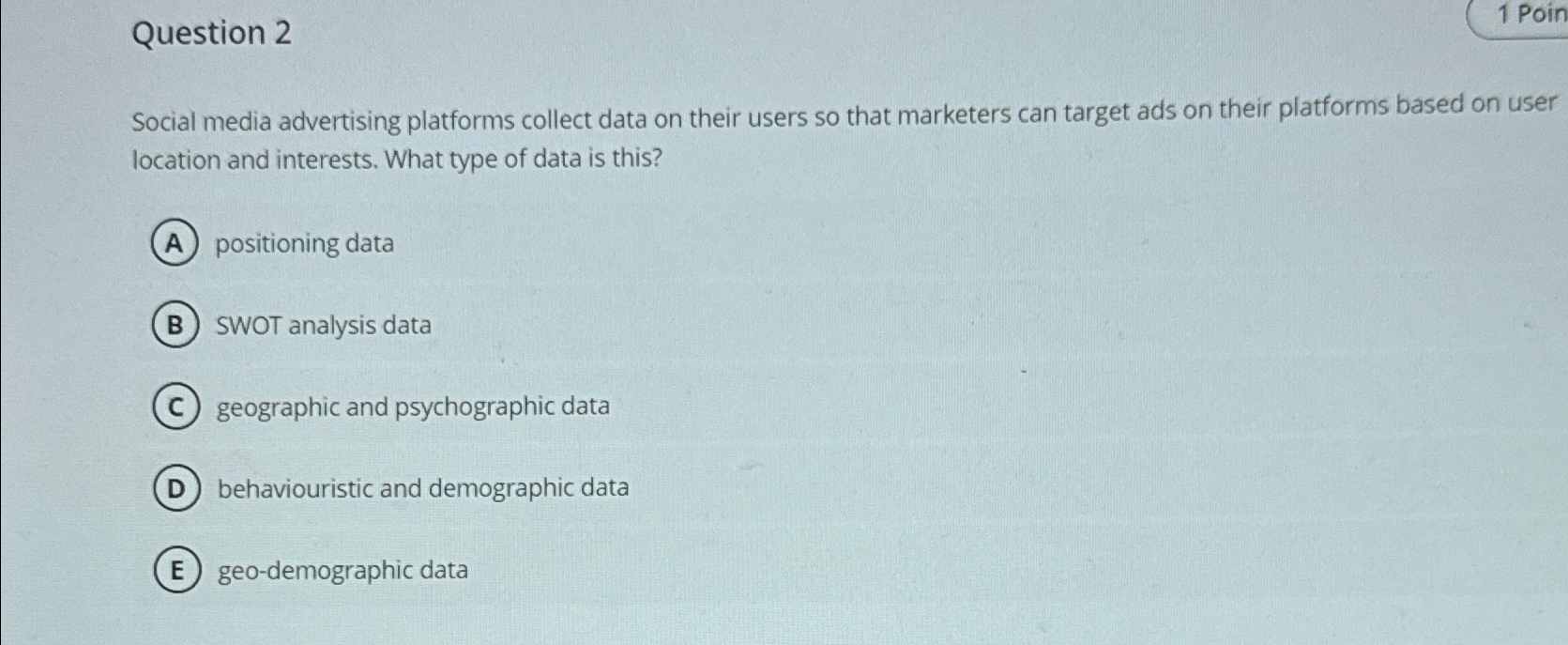 Solved Question 21 ﻿PoinSocial media advertising platforms | Chegg.com