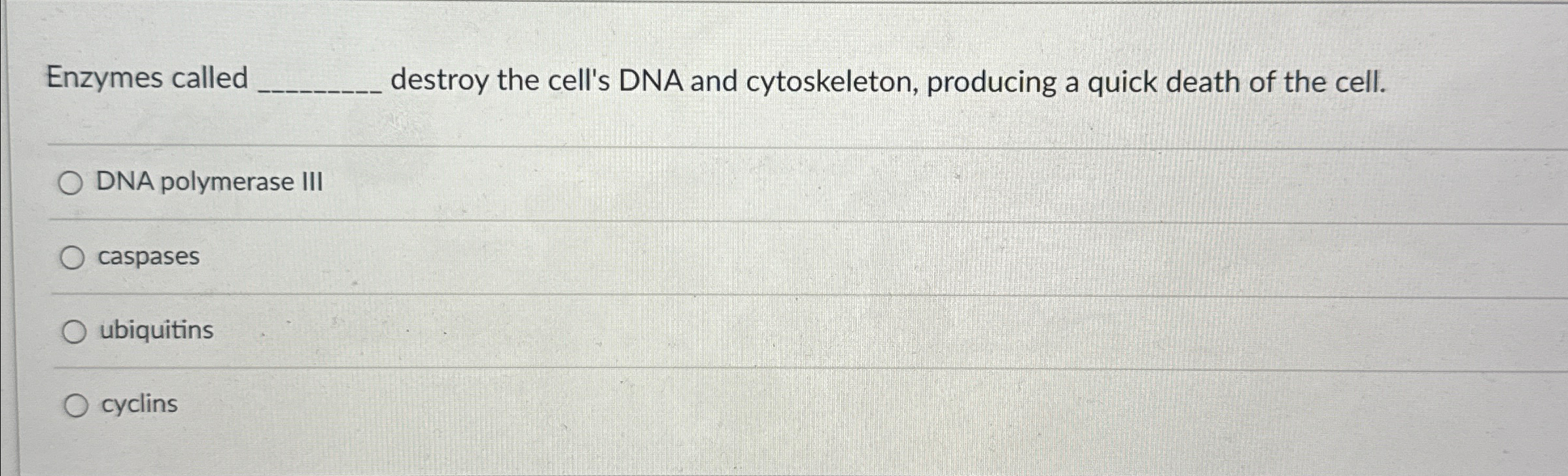 Solved Enzymes called destroy the cell's DNA and | Chegg.com