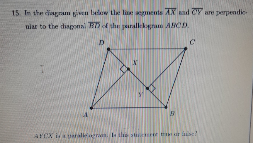 Solved In the diagram given below the line segments | Chegg.com