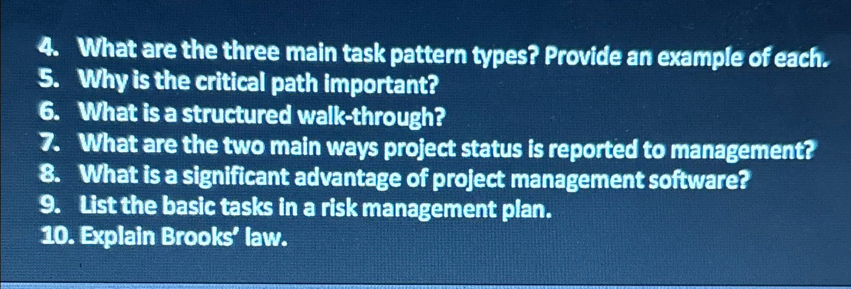 Solved What are the three main task pattern types? Provide | Chegg.com
