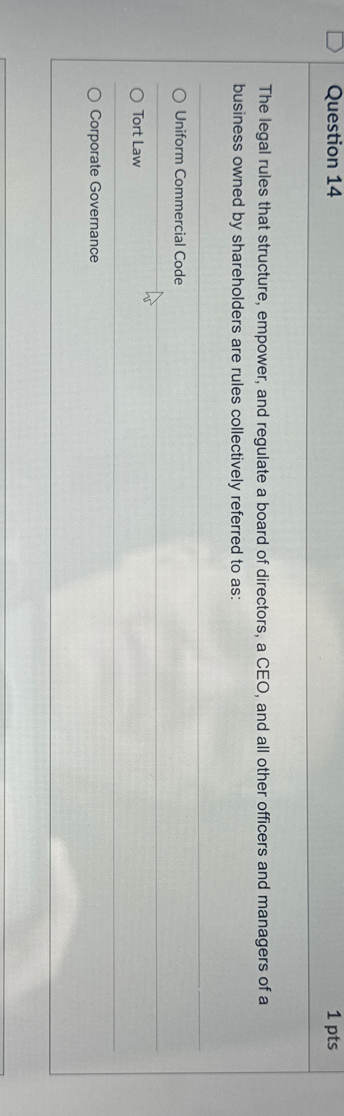 Solved Question 141 ﻿ptsThe legal rules that structure, | Chegg.com