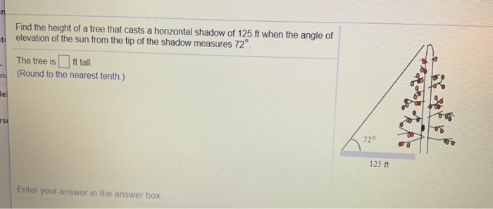 Solved Find the height of a tree that casts a horizontal | Chegg.com