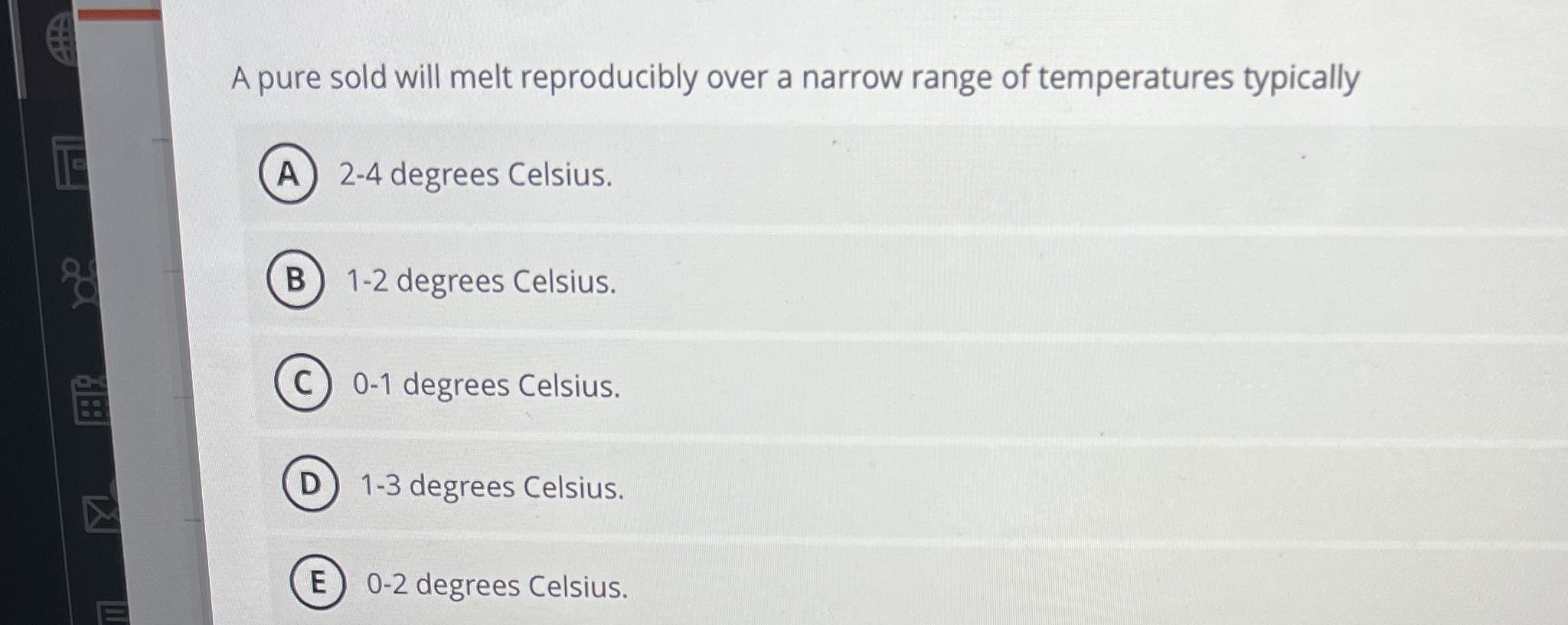 Solved A pure sold will melt reproducibly over a narrow | Chegg.com