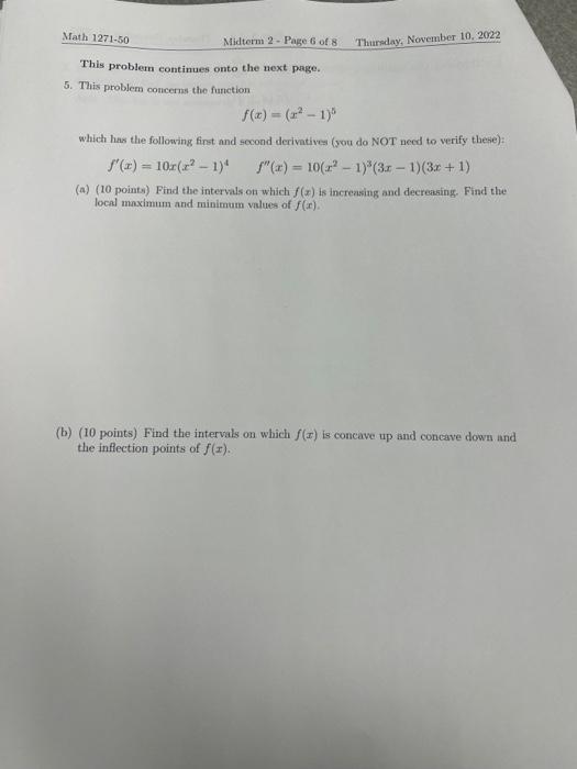 Solved This problem continues onto the next page. 5. This | Chegg.com