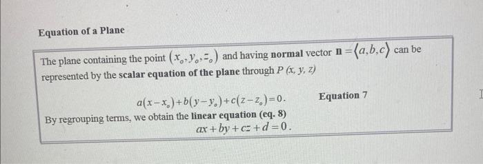 Solved The plane containing the point (x0,y0,z0) and having | Chegg.com