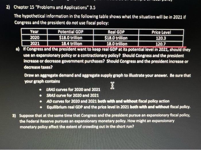 Solved Chapter 15 "Problems and Applications" 3.5 The | Chegg.com
