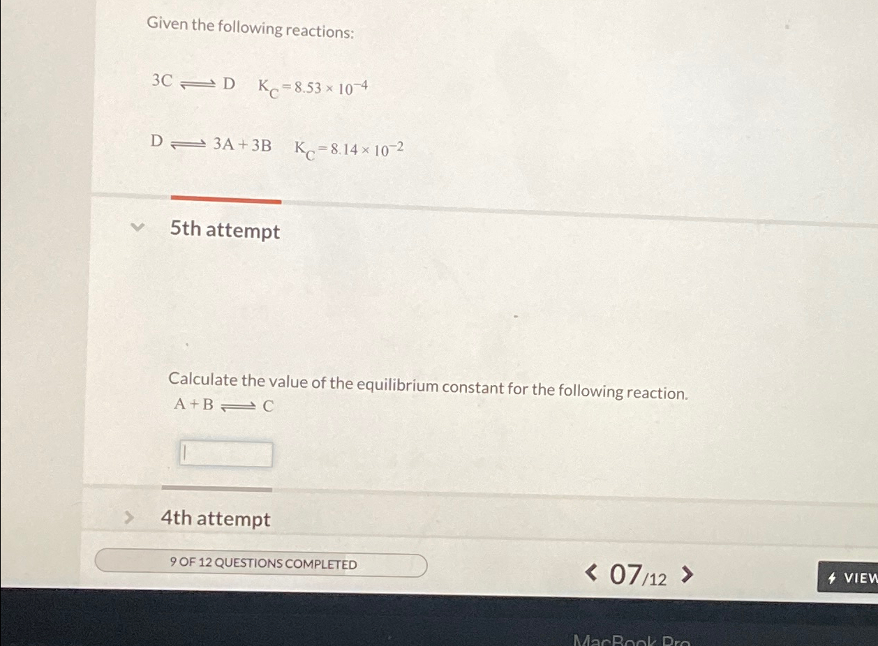 Solved Given the following | Chegg.com
