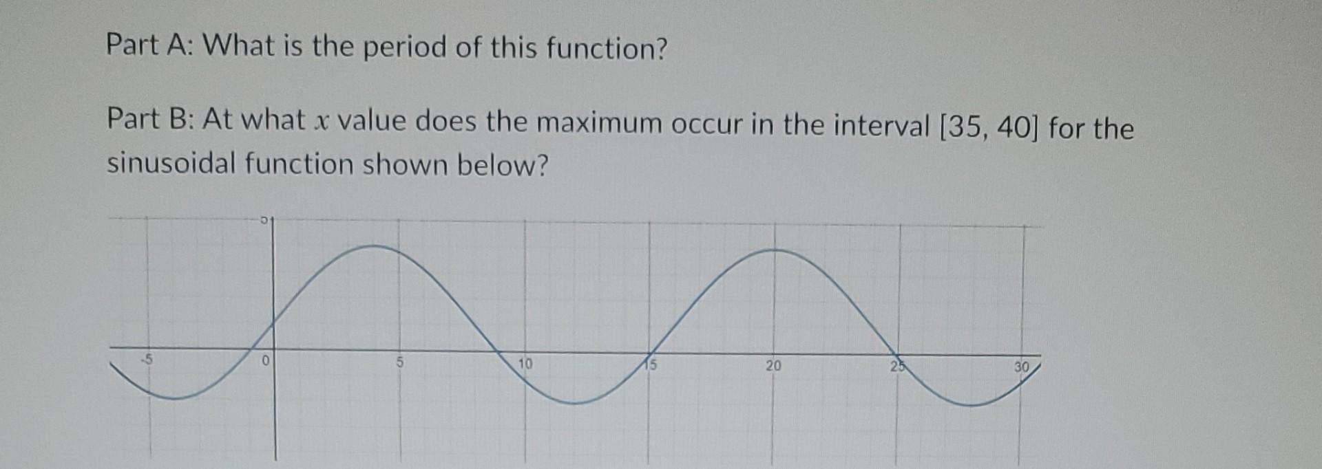 Solved For the sinusoid below: Part A : What is the equation | Chegg.com