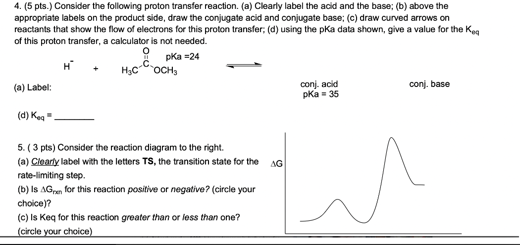 Solved (5 ﻿pts.) ﻿Consider the following proton transfer | Chegg.com