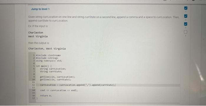 Solved Given string currLocation on one ine and string | Chegg.com Solved Given string currLocation on one ine and string | Chegg.com