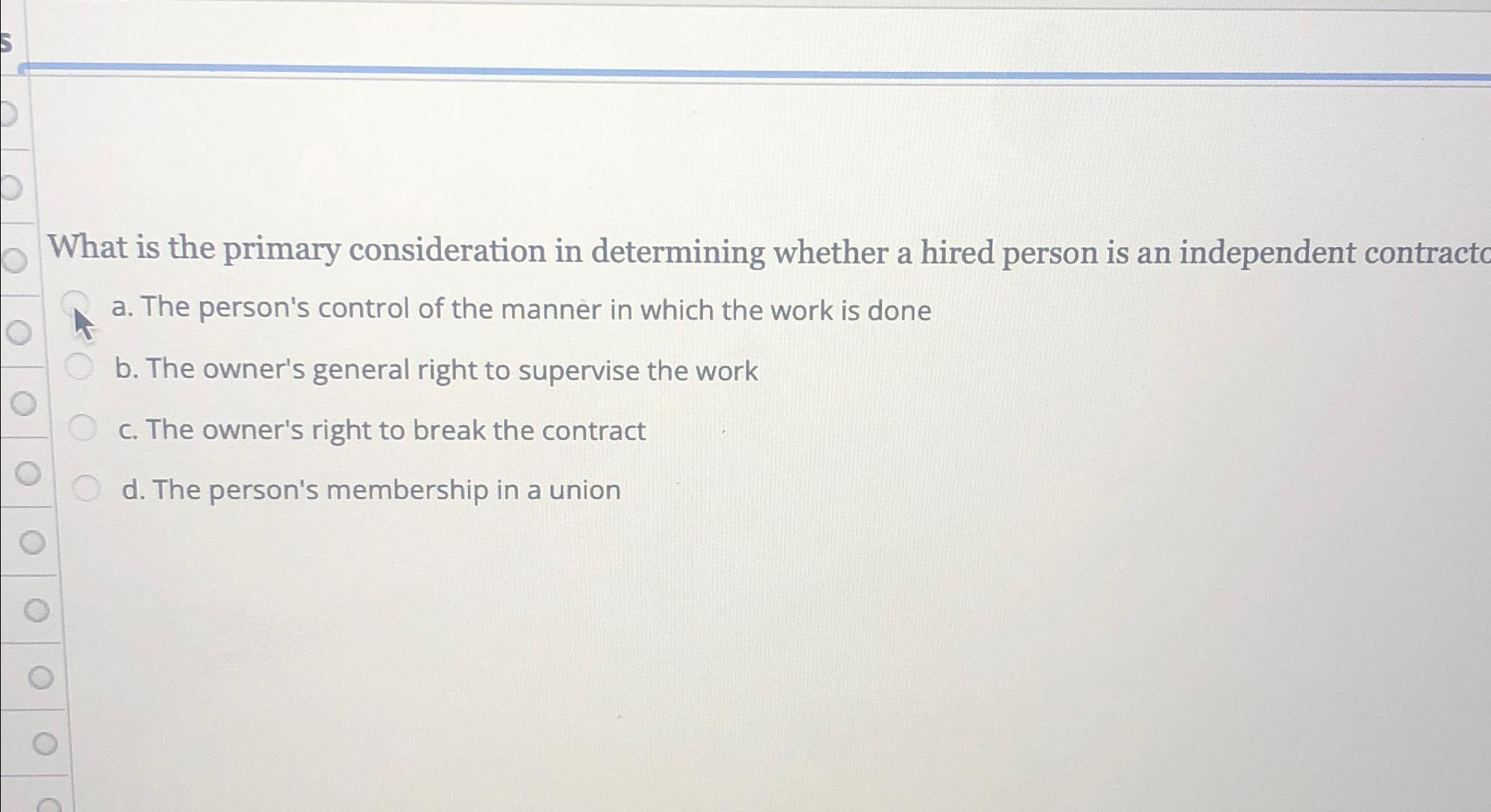 Solved What is the primary consideration in determining | Chegg.com