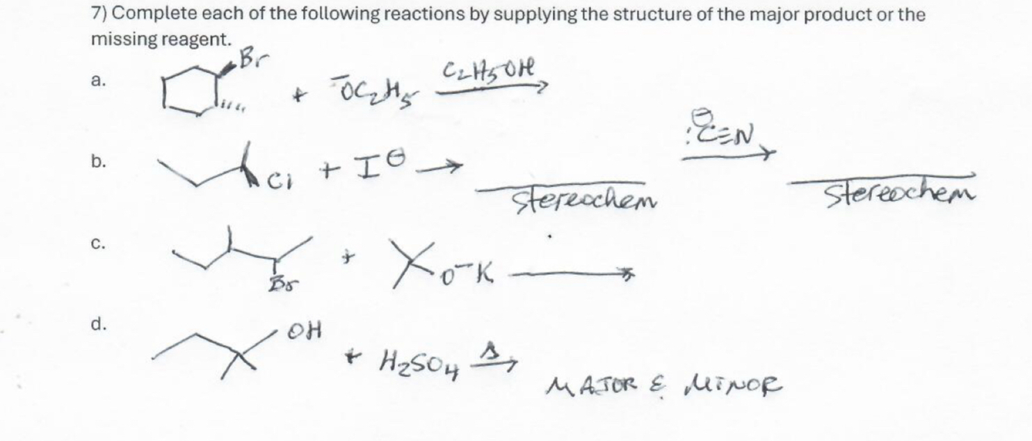Solved Complete each of the following reactions by supplying | Chegg.com