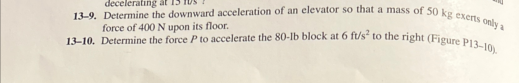 Solved 13-9. ﻿Determine the downward acceleration of an | Chegg.com