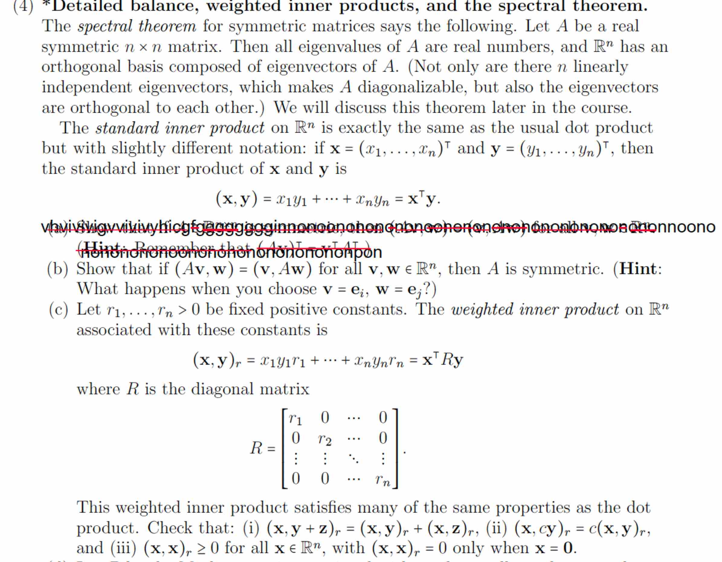 Solved (4) *Detailed balance, weighted inner products, and | Chegg.com