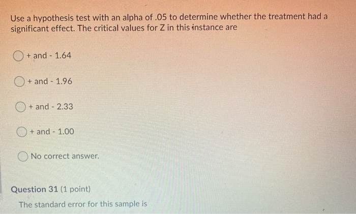 Solved Use a hypothesis test with an alpha of .05 to | Chegg.com