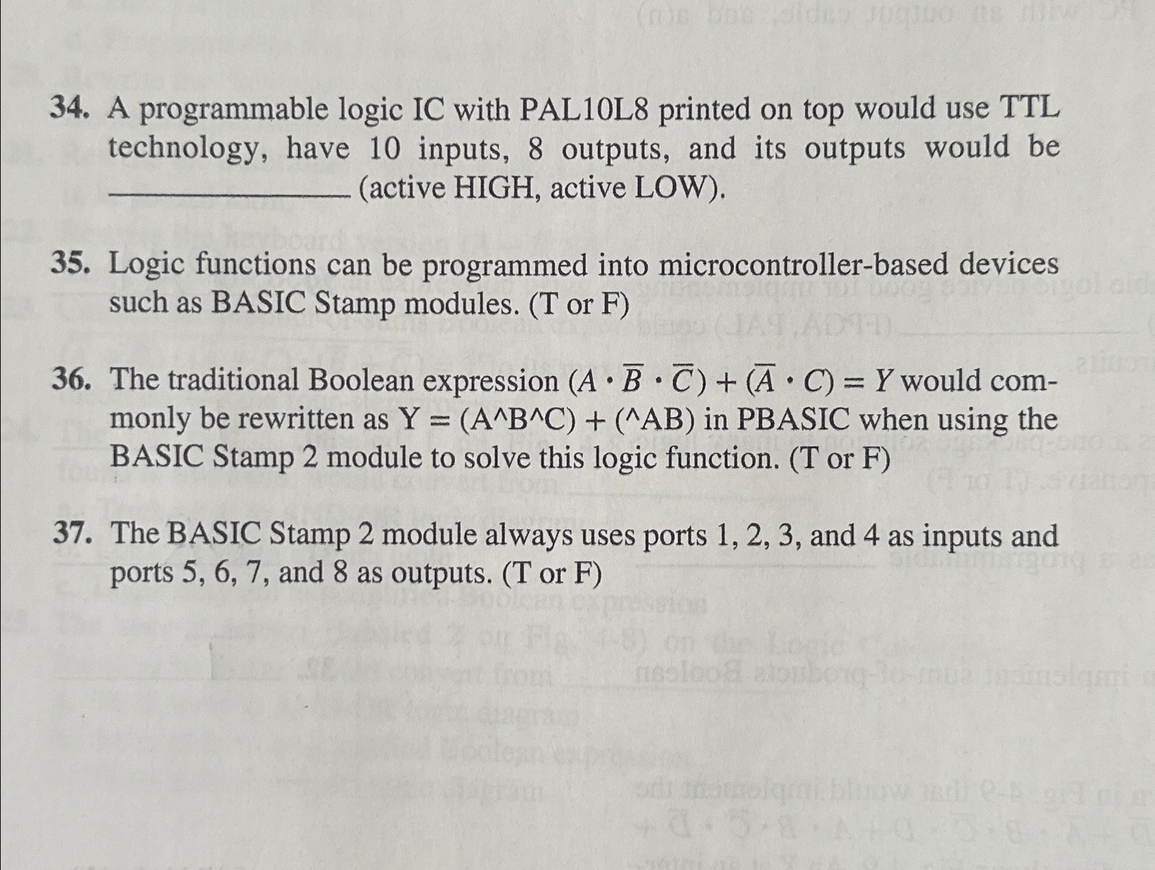 Solved A programmable logic IC with PAL10L8 ﻿printed on top | Chegg.com