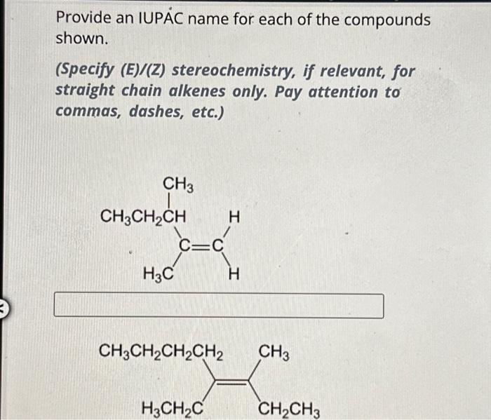 Solved Provide an IUPÁC name for each of the compounds | Chegg.com