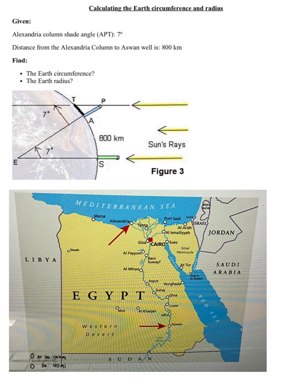 Solved Calculating the Earth circumference and | Chegg.com