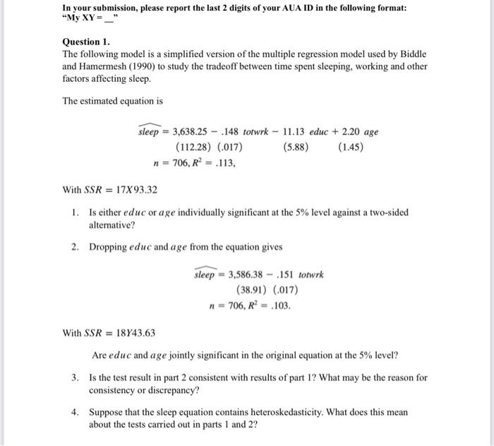 Solved In your submission, please report the last 2 digits | Chegg.com