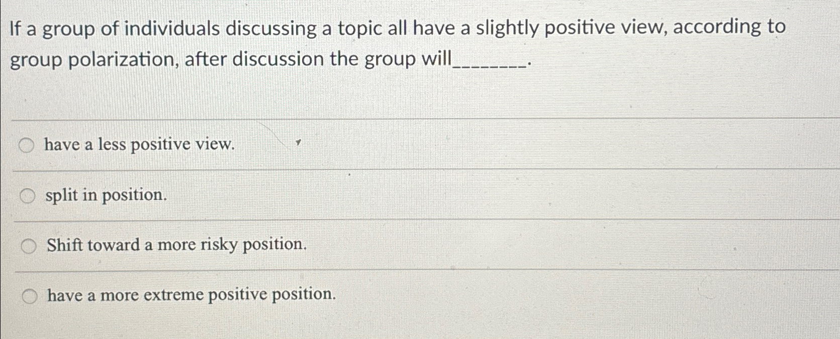 Solved If a group of individuals discussing a topic all have | Chegg.com
