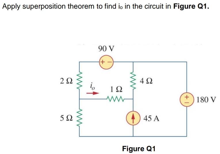 Solved Apply superposition theorem to find i0 in the circuit | Chegg.com