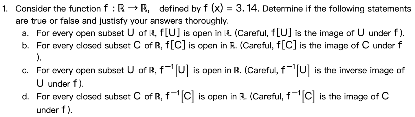 Solved Consider the function f:R→R, ﻿defined by f(x)=3.14. | Chegg.com