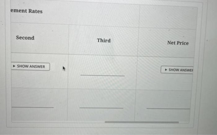 Solved Find the complement rate for each discount in the | Chegg.com