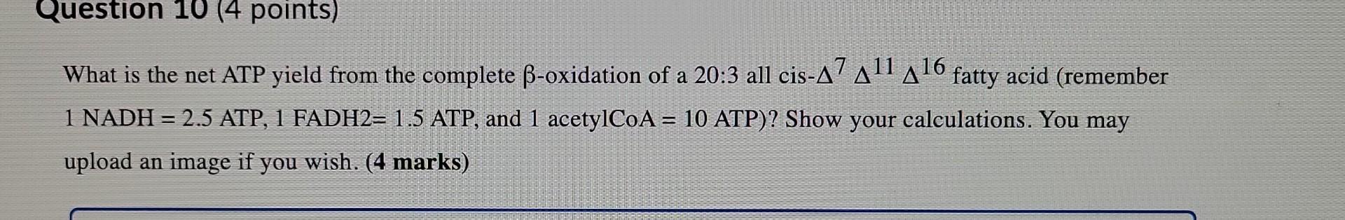 Solved What is the net ATP yield from the complete | Chegg.com