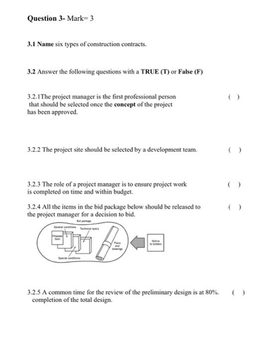 Solved Question 3- Mark=3 3.1 Name six types of construction | Chegg.com