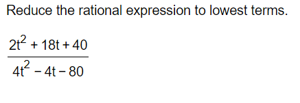 Solved Reduce the rational expression to lowest | Chegg.com