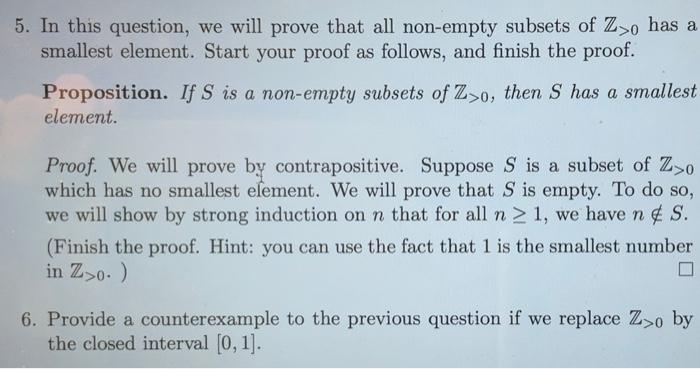 Solved 5. In this question, we will prove that all non-empty | Chegg.com
