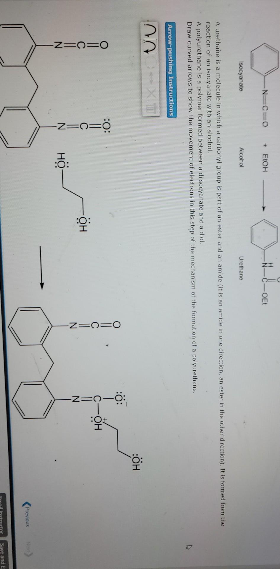 Solved N-C=0 + EtOH NO OEt Isocyanate Alcohol Urethane A | Chegg.com