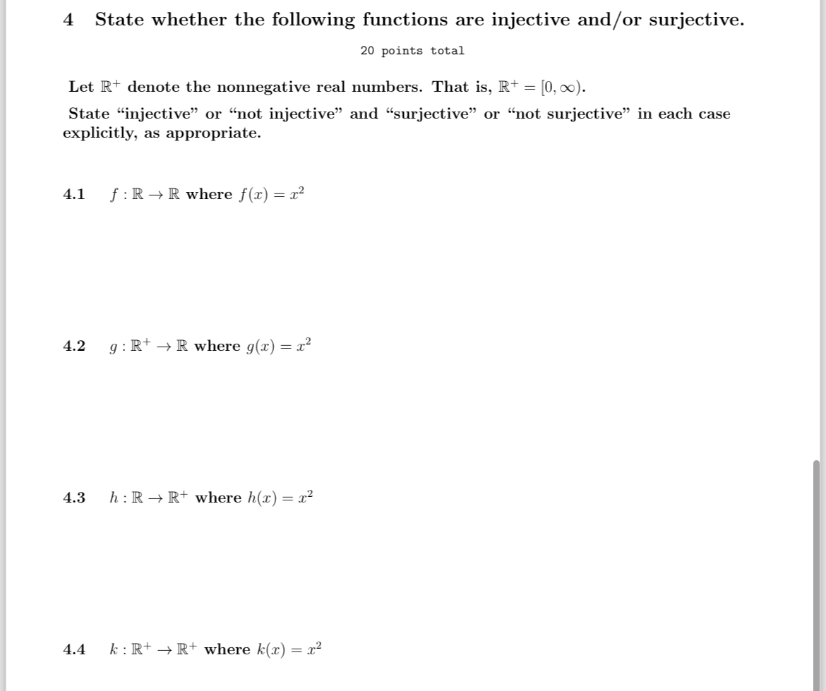 Solved 4 ﻿State whether the following functions are | Chegg.com