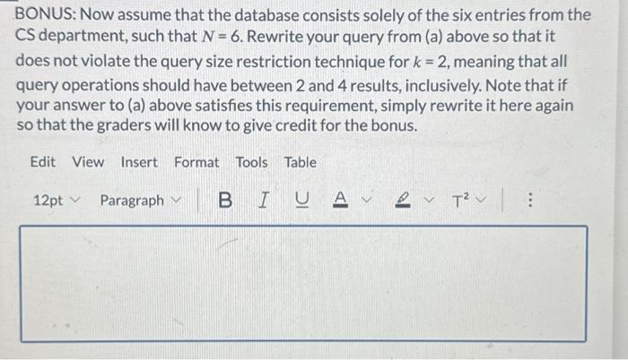 Solved Consider the following database table: A normal user | Chegg.com