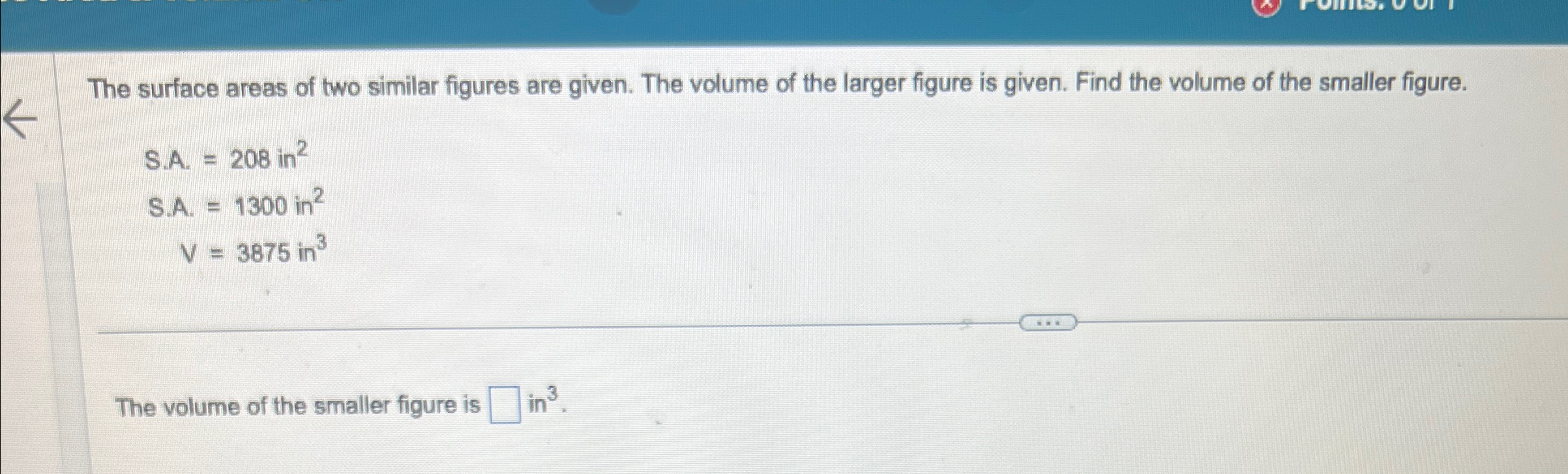 Solved The surface areas of two similar figures are given. | Chegg.com