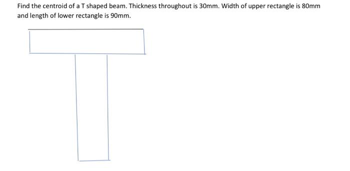 Solved Find the centroid of a T shaped beam. Thickness | Chegg.com