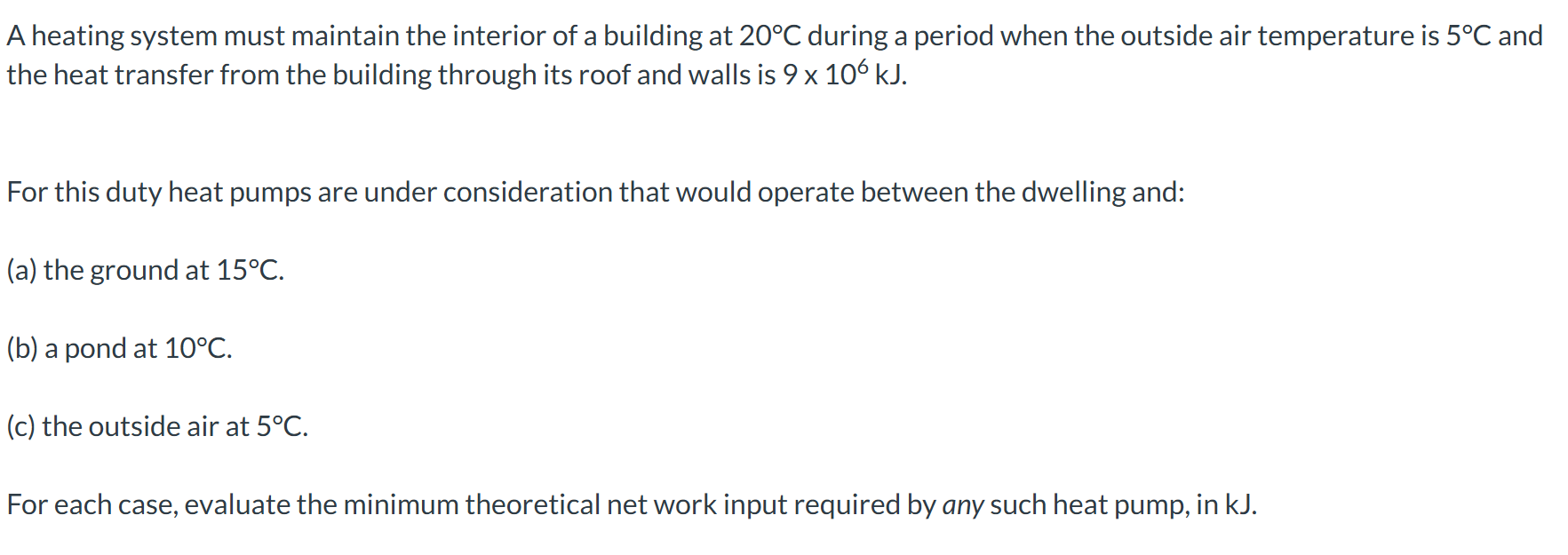 Solved A heating system must maintain the interior of ﻿a | Chegg.com