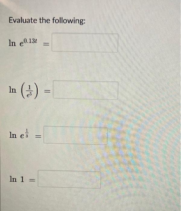 Solved Evaluate the following: | Chegg.com