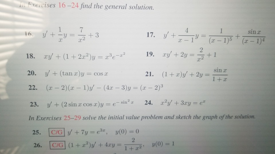 Solved in Exercises 16-24 find the general solution. 1 7 16. | Chegg.com