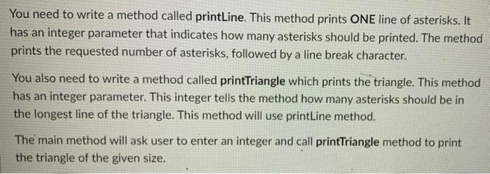 Create a new JAVA class called Triangle for this | Chegg.com